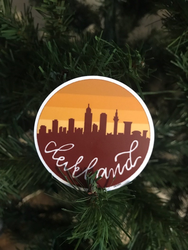 Cleveland Sports Themed Skyline Sticker - Etsy