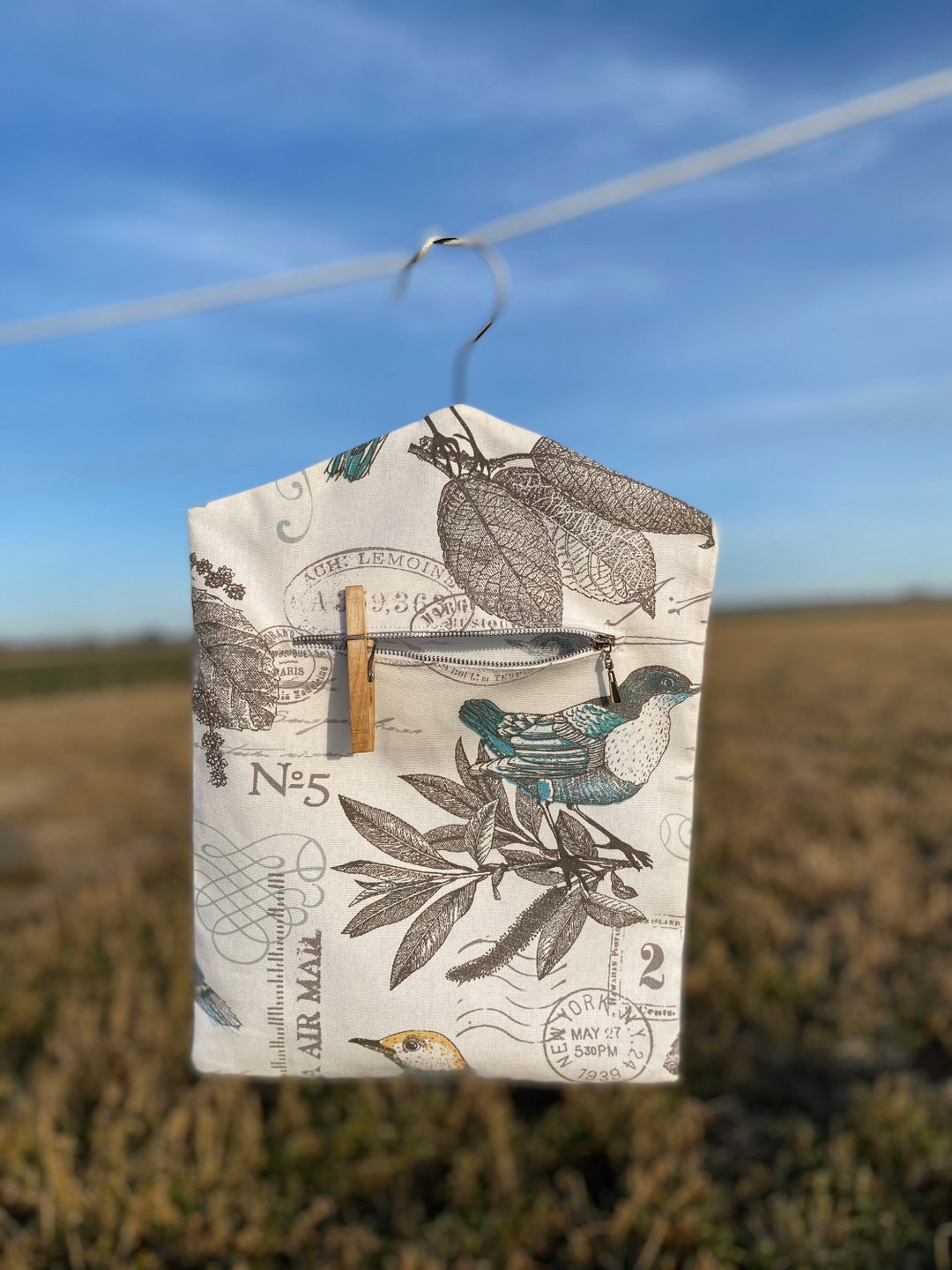Bird Clothespin Zipper Holder, Peg Bag, Clothespin Bag, Laundry ...