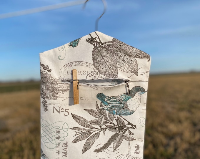 Bird Clothespin Zipper Holder, Peg Bag, Clothespin Bag, Laundry ...