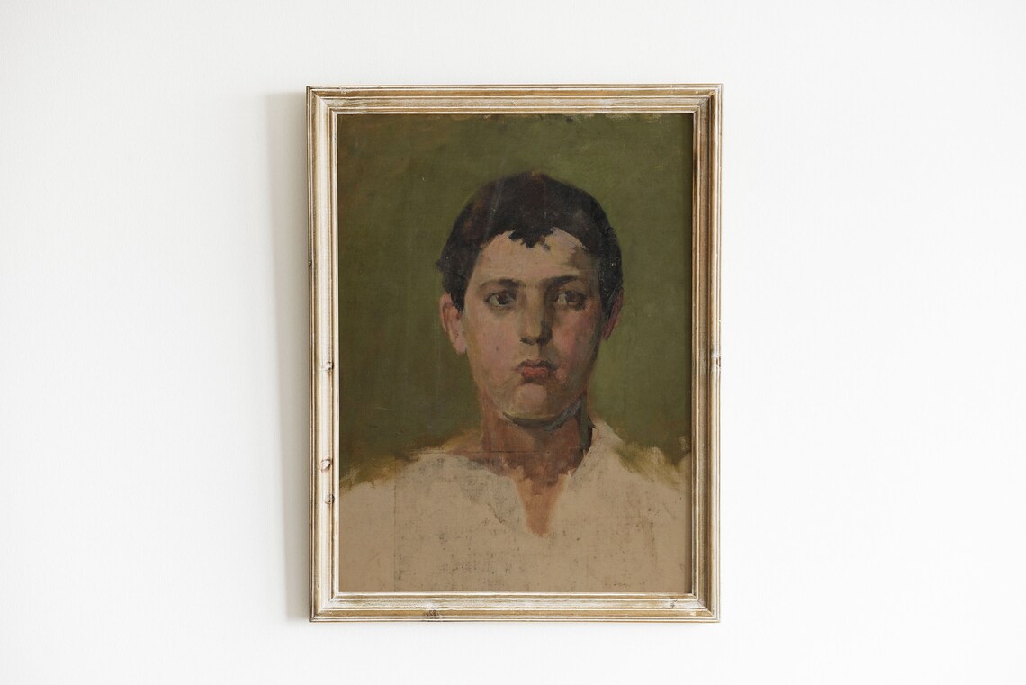 Portrait of a Boy Printable Vintage Oil Painting Digital Vintage ...