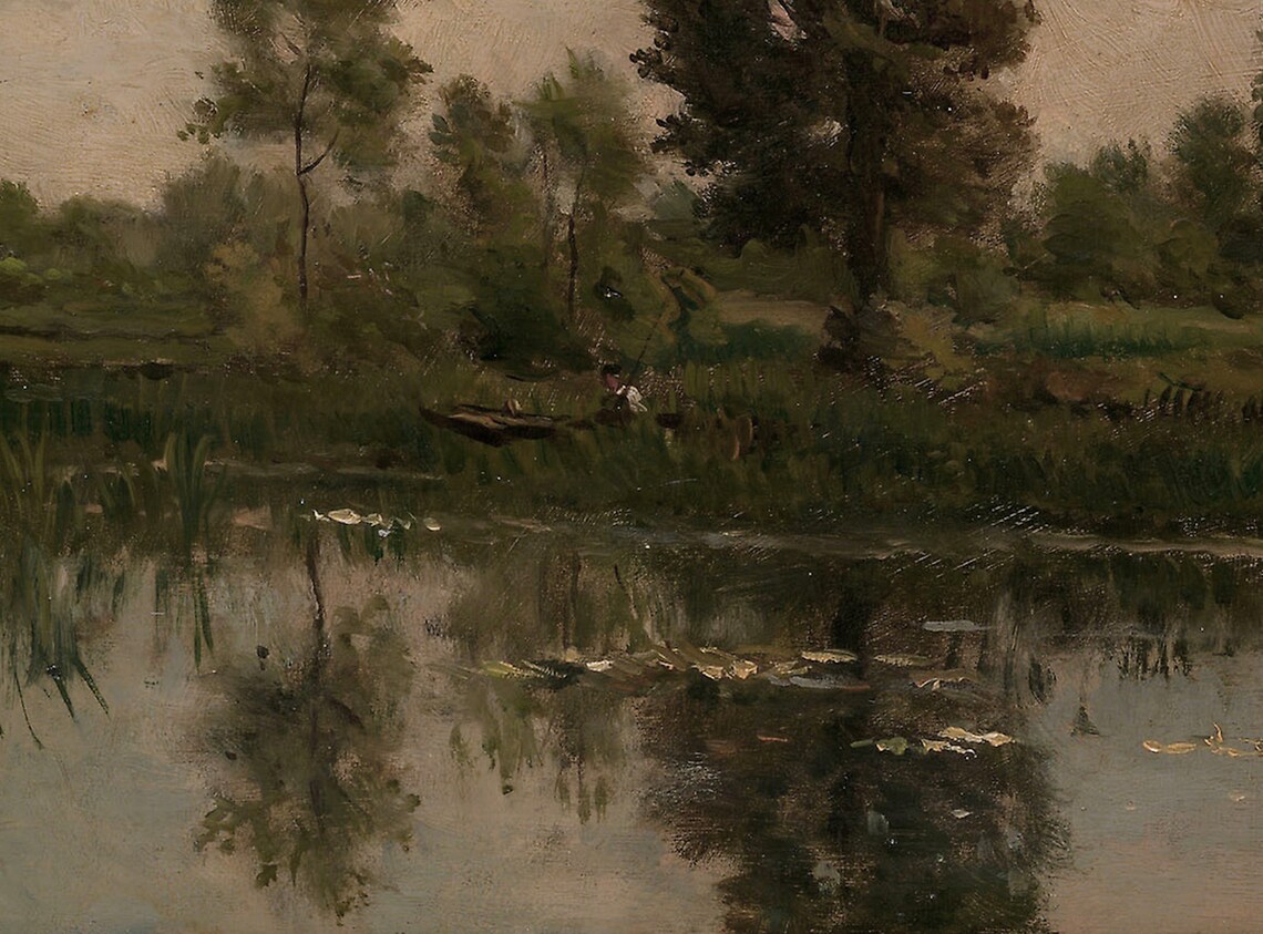 Marsh Landscape With Trees | Vintage Oil Painting Nature | Neutral ...