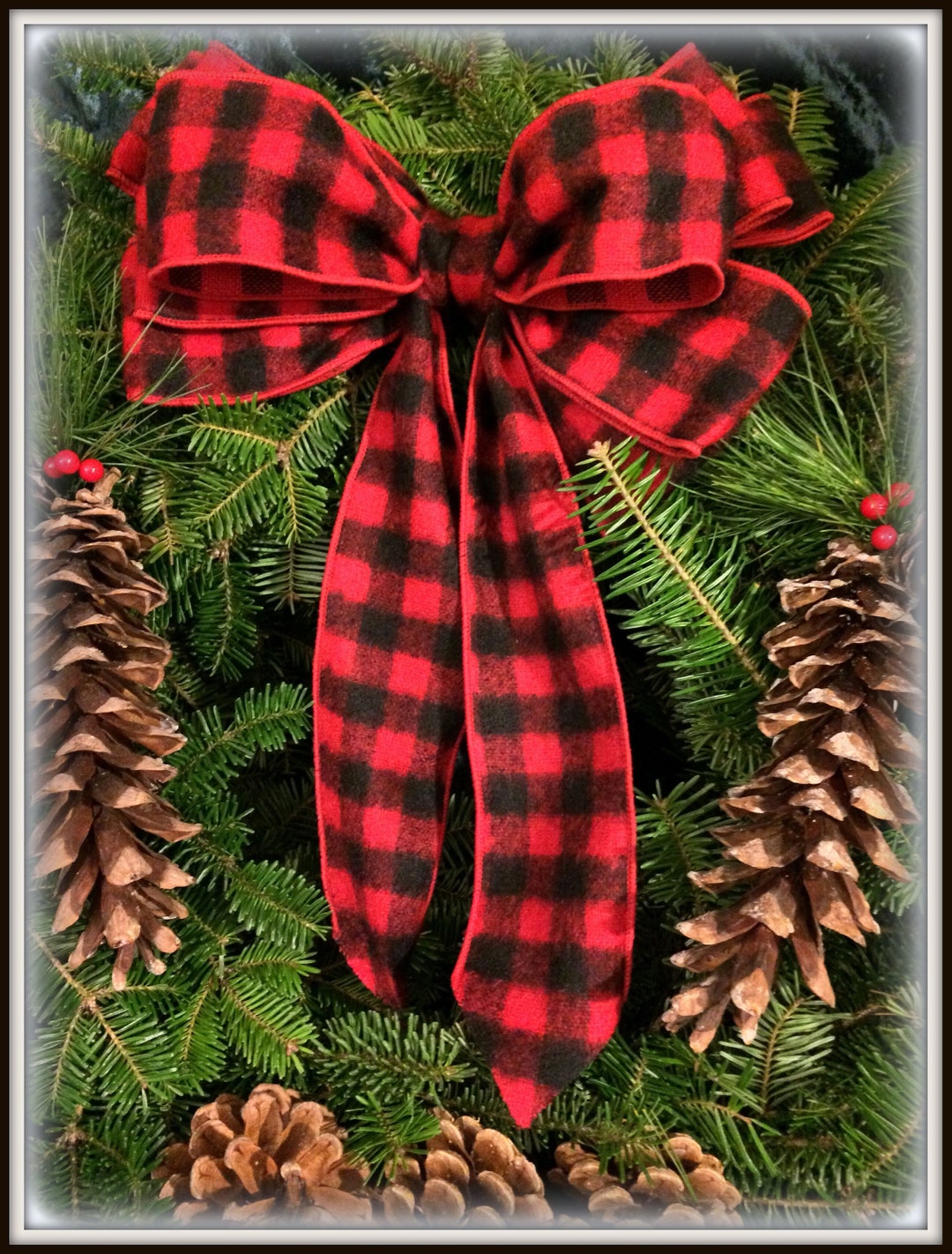 Christmas Time at Putnam Farm 18 Christmas Wreath Single Side Decorated ...
