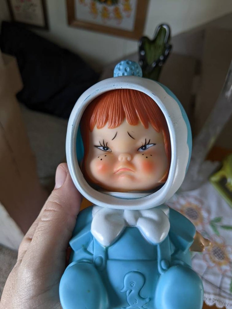 Toys Dolls Rubber Spinning Head Doll // retro toys // kitchy kawaii ...