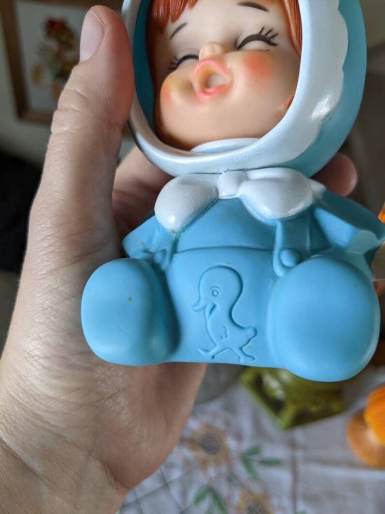 Toys Dolls Rubber Spinning Head Doll // retro toys // kitchy kawaii ...