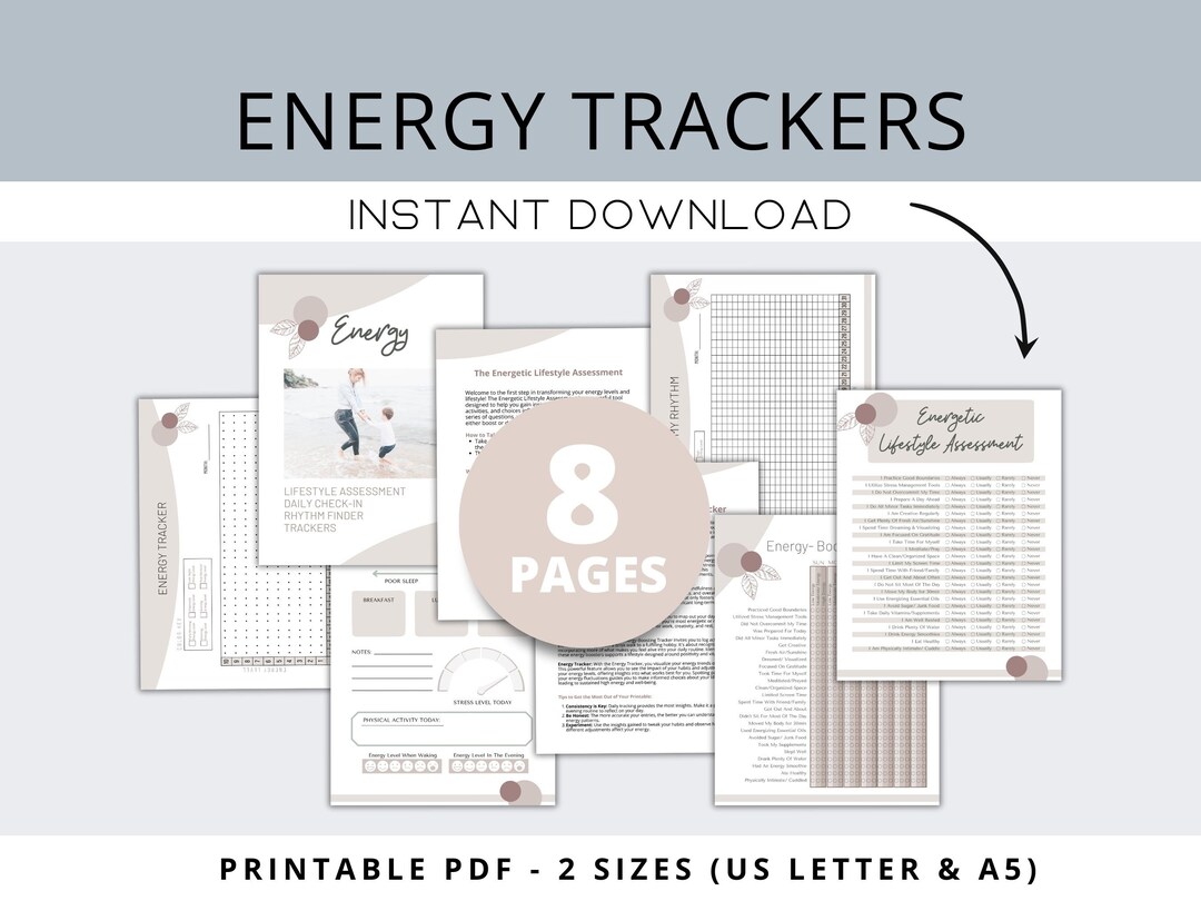 Energy Tracker, Tracker Printable, Energy Tracker Template ...