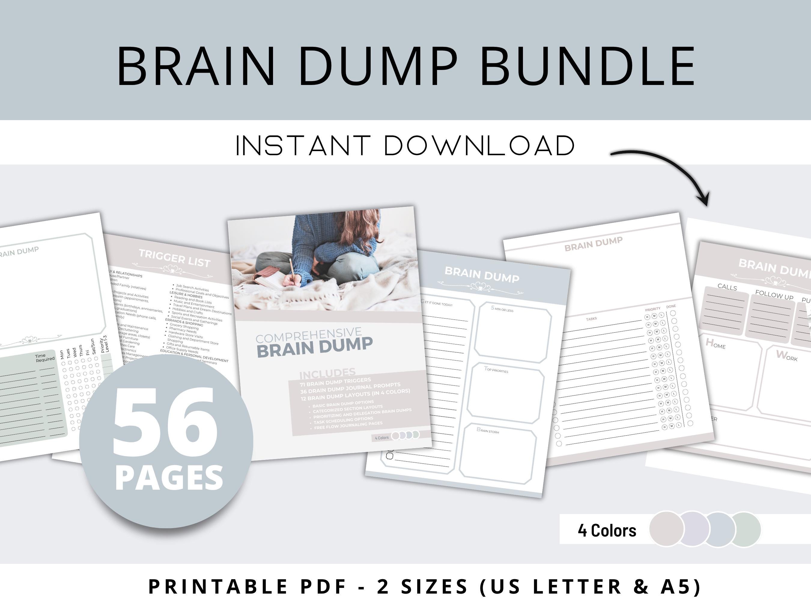 Brain Dump BUNDLE, to Do List Printable, ADHD Daily Planner ...
