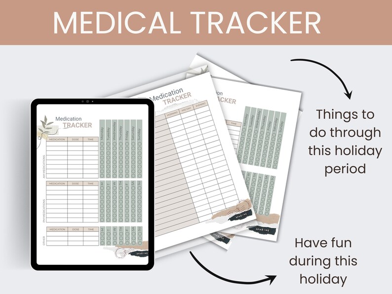 Medication Tracker, Supplement Tracker, Pill Tracking, Medicine Chart ...