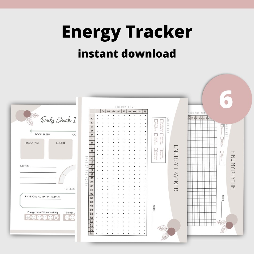 Energy Tracker Tracker Printable Energy Tracker Template - Etsy