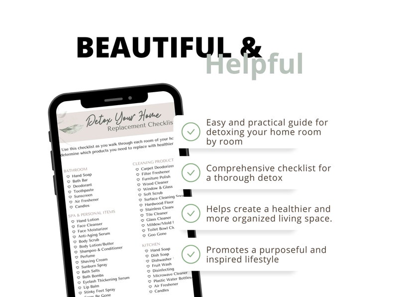 Detox Home Green Cleaning Checklist Non-toxic Replacement Guide Health ...