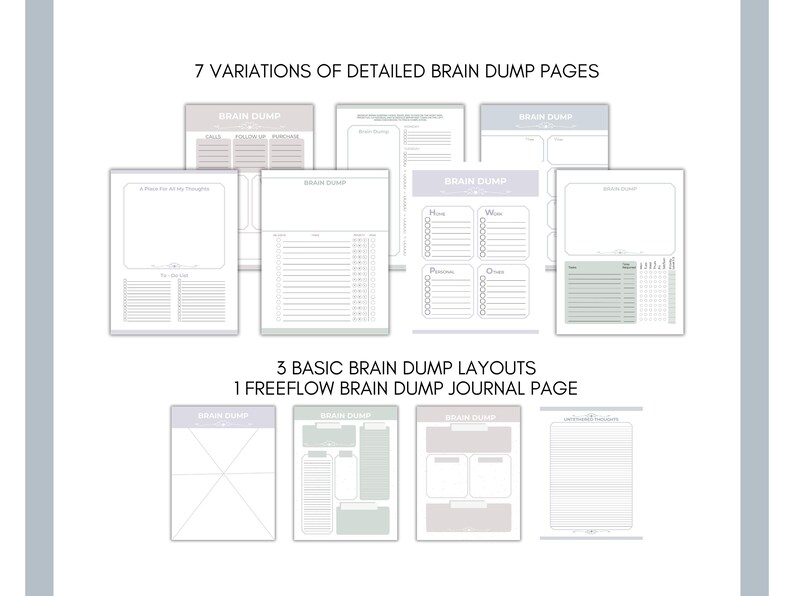 Brain Dump BUNDLE, to Do List Printable, ADHD Daily Planner ...