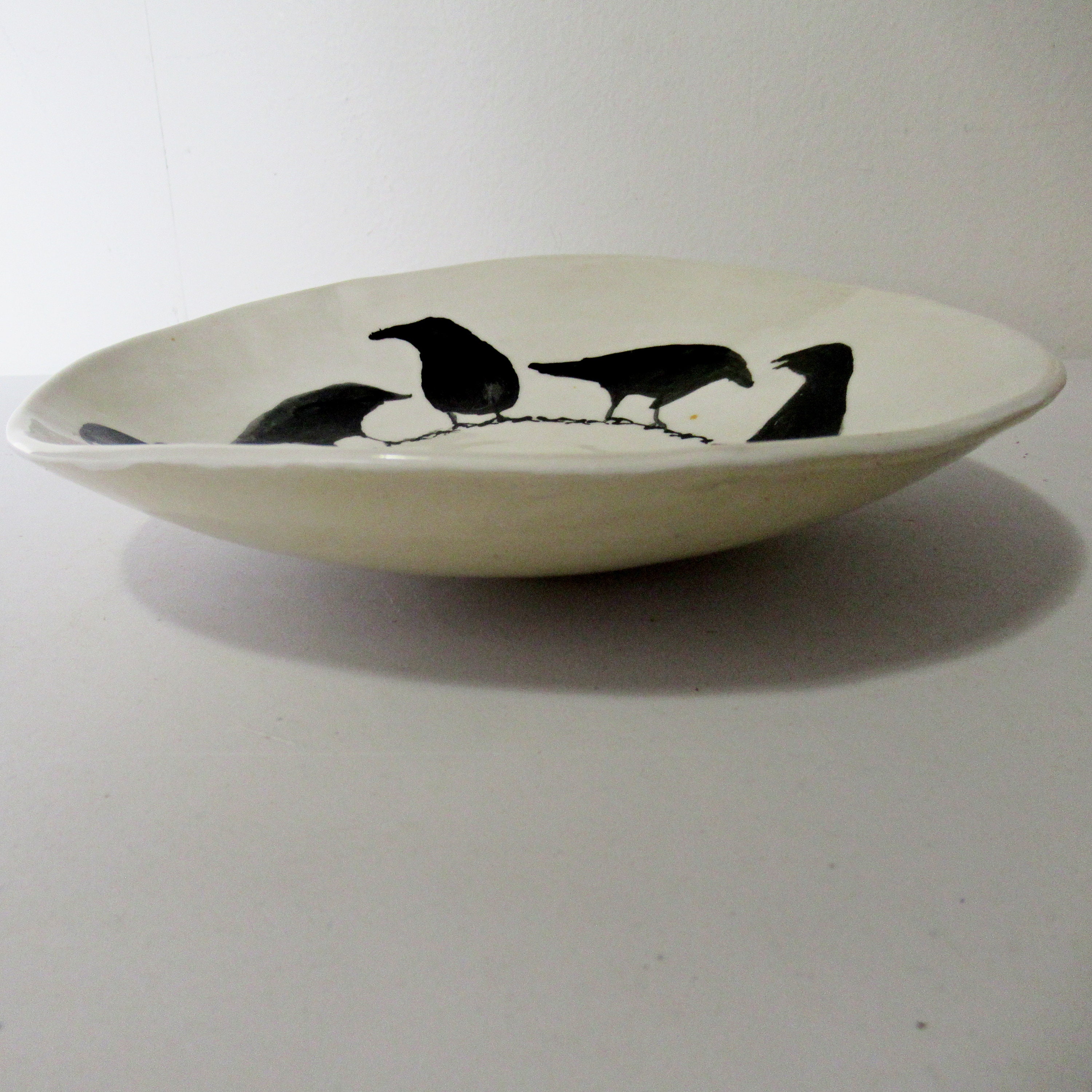 Wabi Sabi 8 Hand Painted Crow Bowl Slab Made Ceramic Bowl, Sister Gift ...