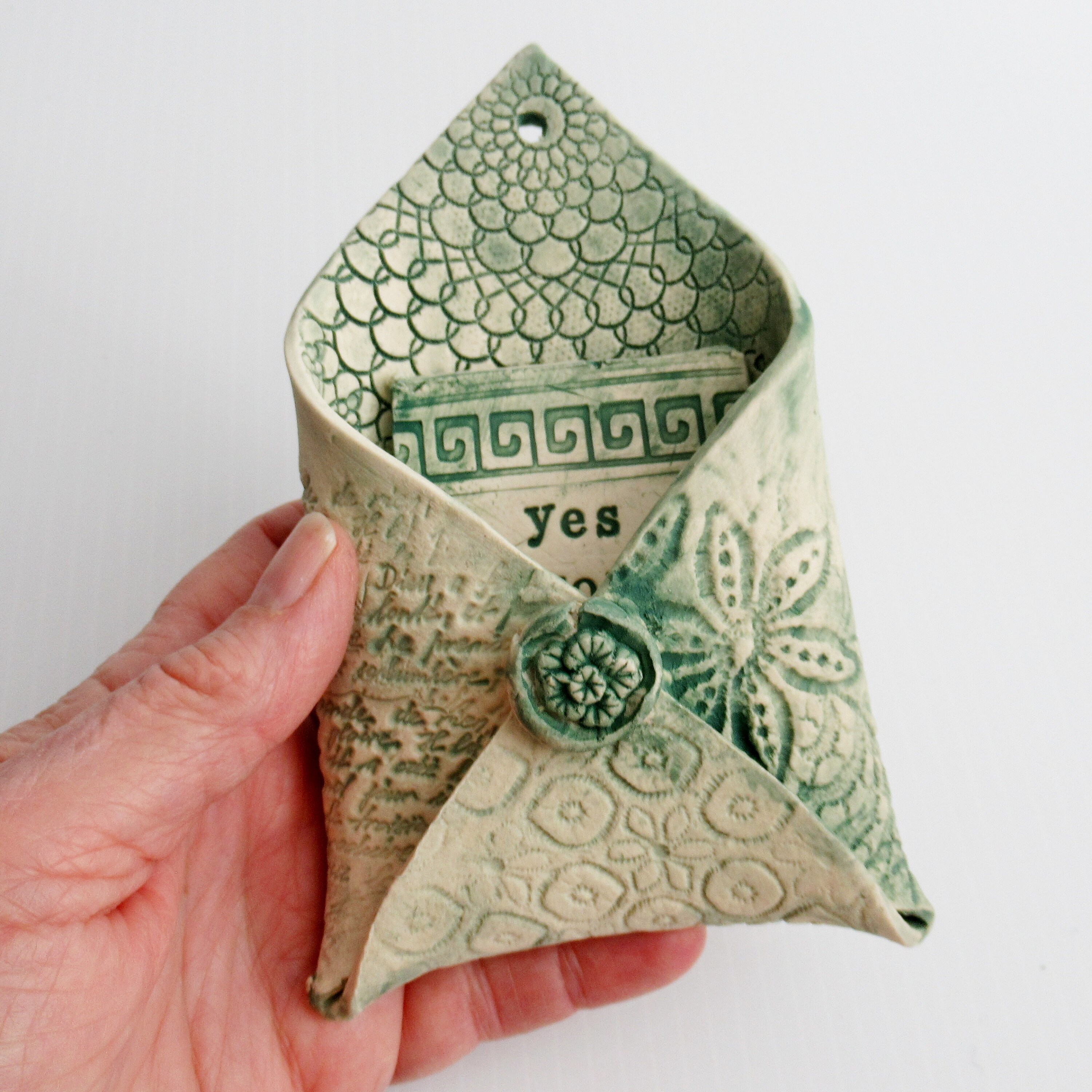 Ceramic Greeting Envelope Gift, Mini Wall Pocket Gift, Gift for Friend ...