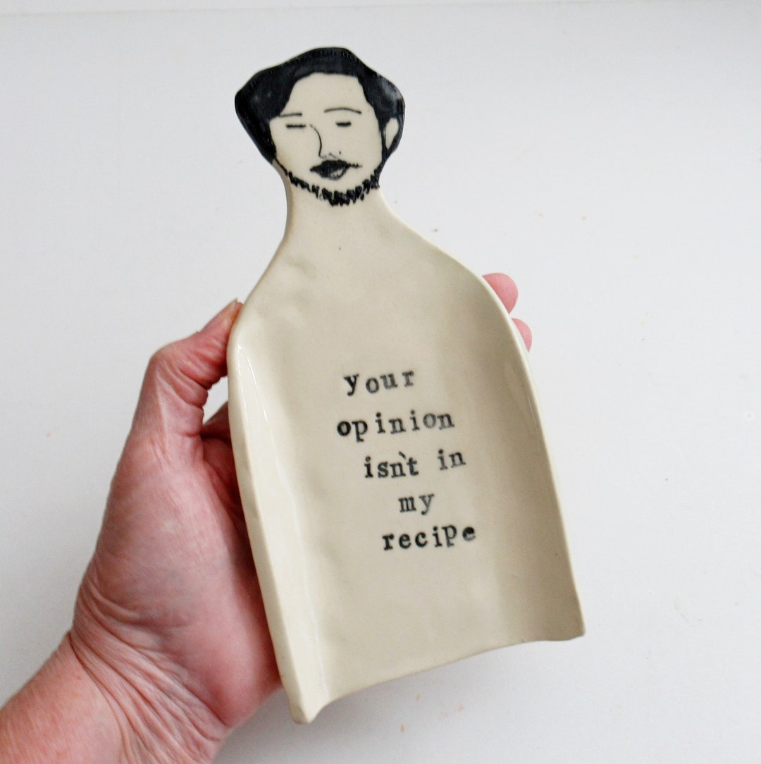 Chef Themed Handmade Pottery Spoon Rest, Ceramic Spoon Rest, Gift for ...