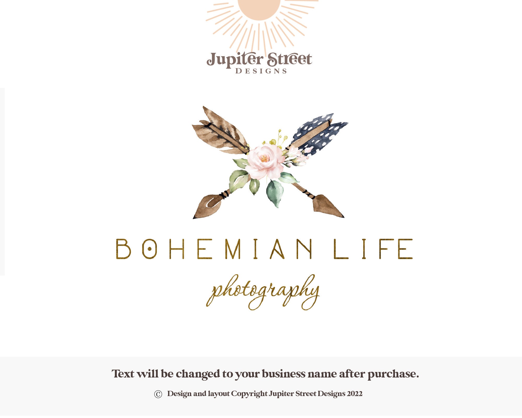 Graphic Design Stationery Boho Bohemian native american logo ...