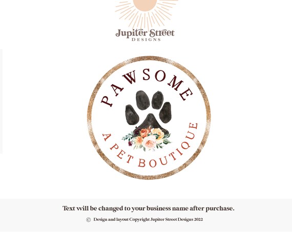 Paper & Party Supplies Paper Watermark Logo Modern Logo Premade Dog ...