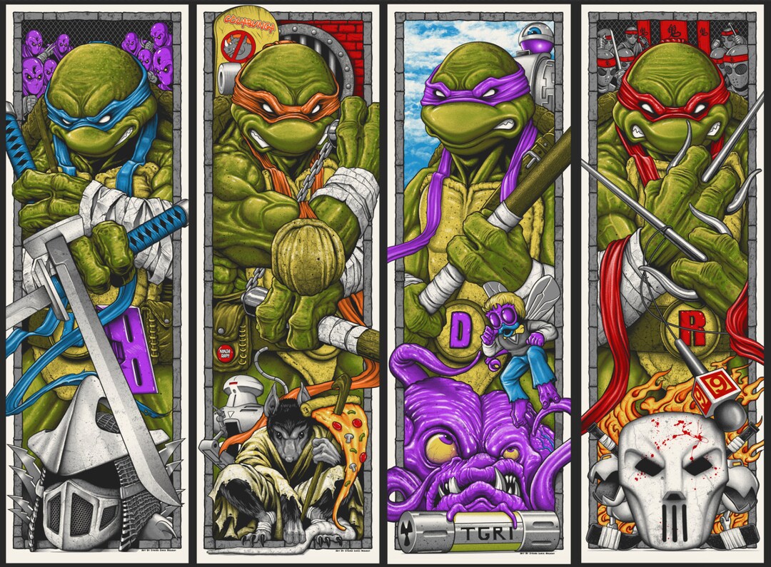 Turtle Set of 4 6X18 - Etsy