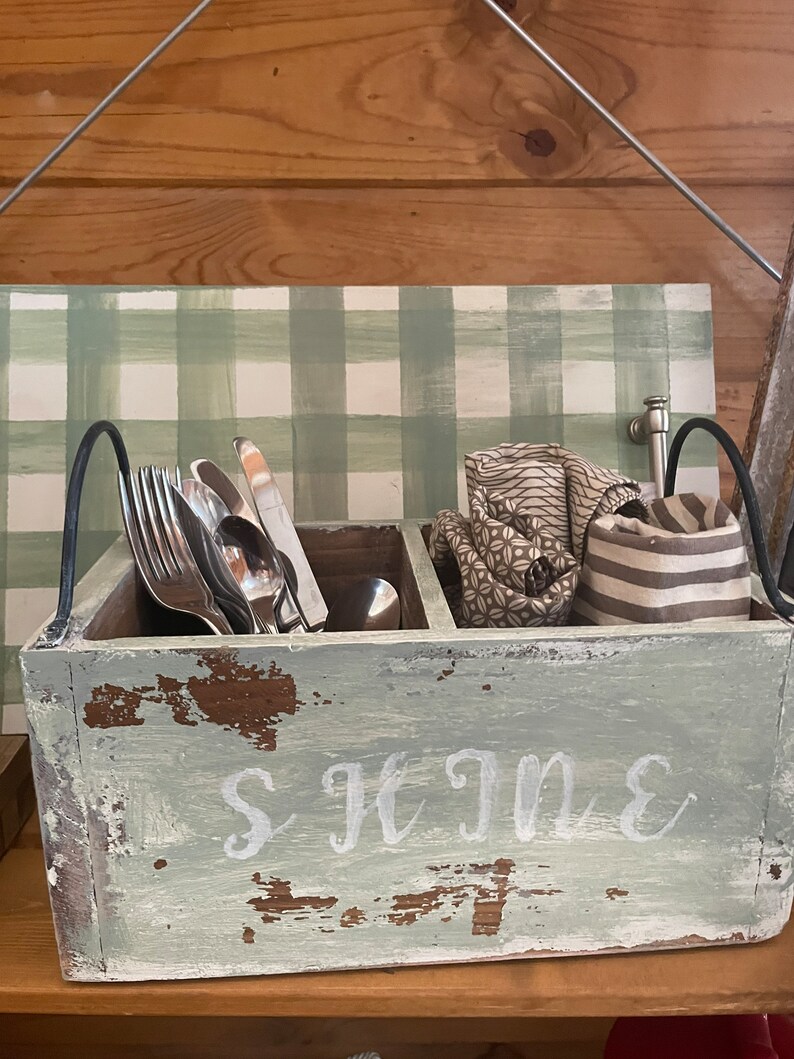 Sage Green Vintage Wooden Storage Box - Etsy