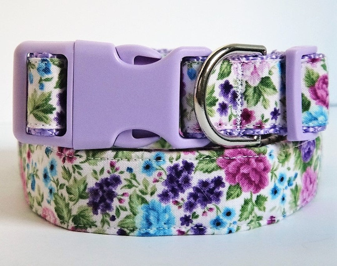 Girl Dog Collar and (optional) Leash- Pretty Fabric Dog Collar With ...