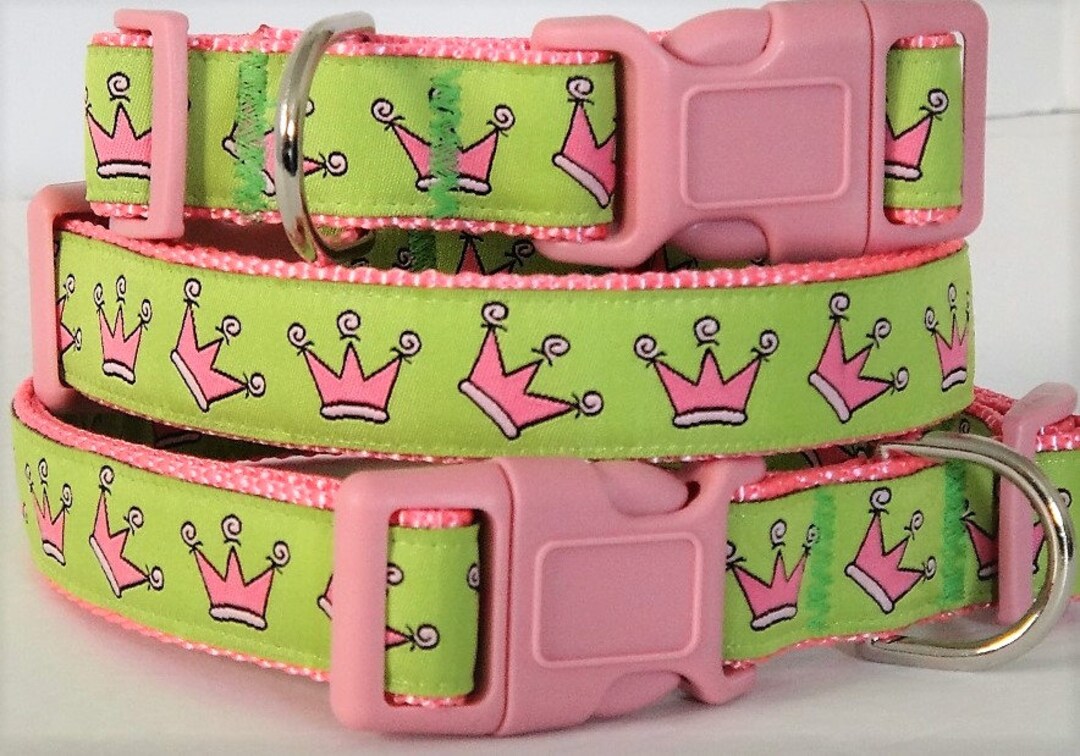 Pink Princess Dog Collar-small or Large Dog Collar With Pink Tiaras ...