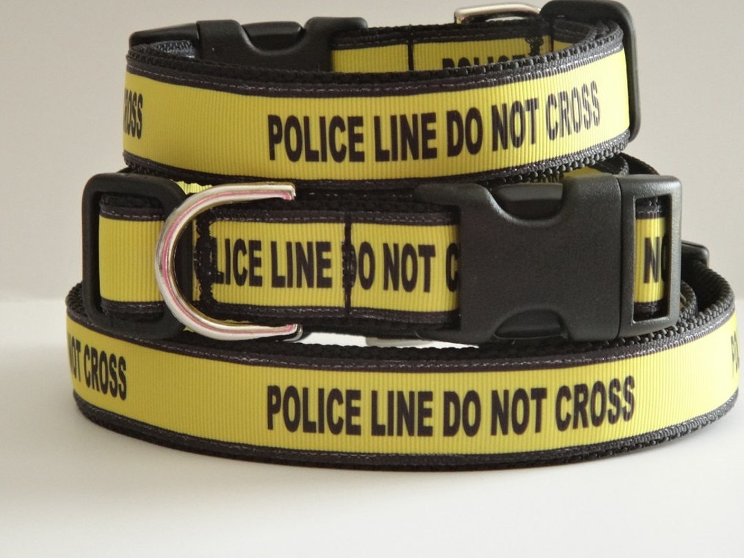 Police Dog Collar & (optional) Leash-police Line Do Not Cross Dog ...