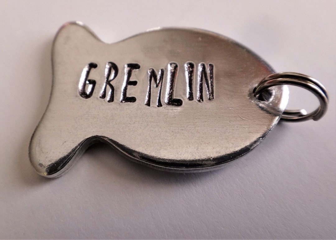 Cat Tag - Small Dog Tag - Fish Pet ID Tag - Hand Stamped Pet Name Tag ...