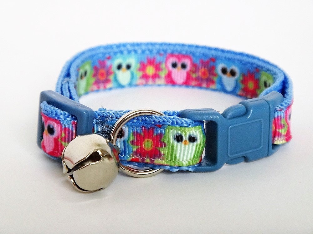 Collar de gato - Collar de gatito - Collar de gato rosa y azul con ...