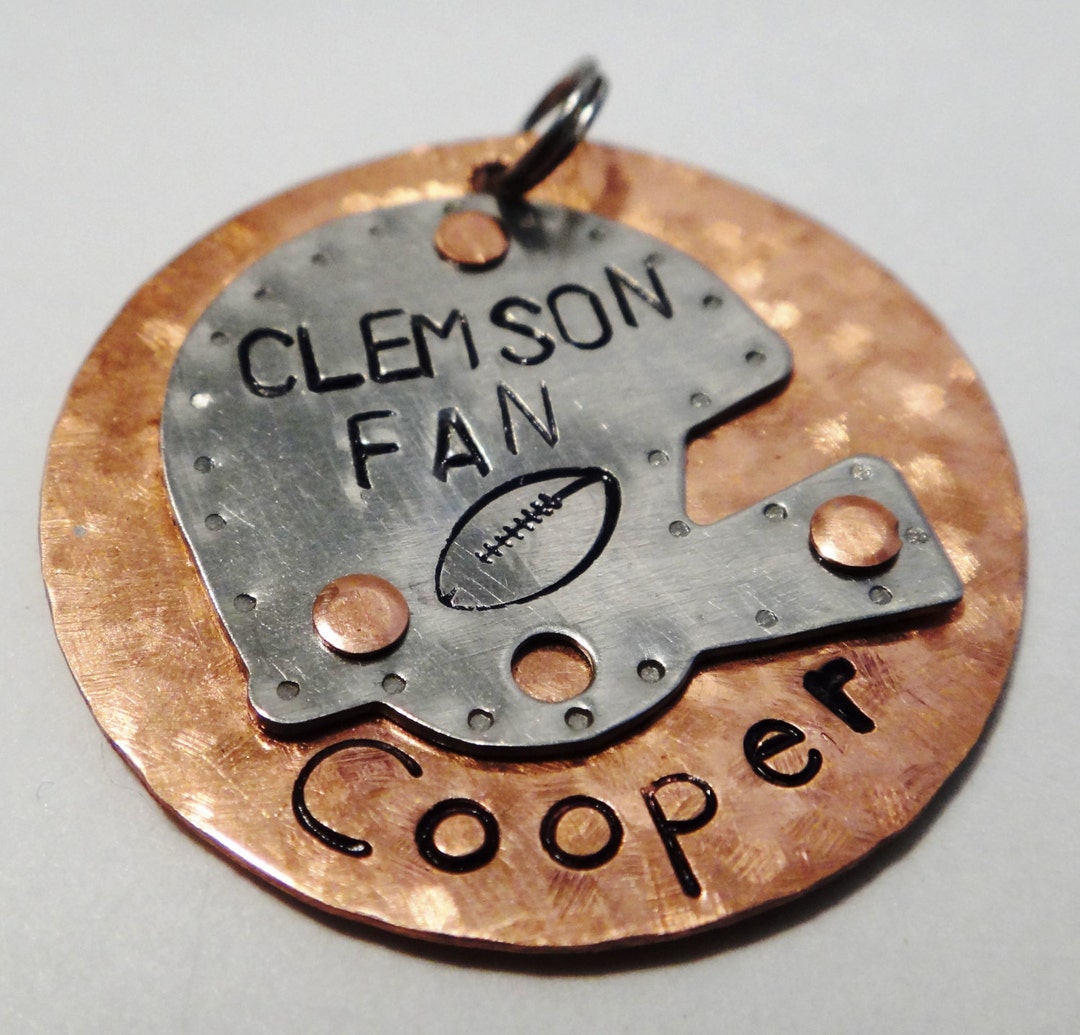 Dog Tag Football Helmet Pet Tag Custom Pet ID Tag Hand Stamped Pet Name ...