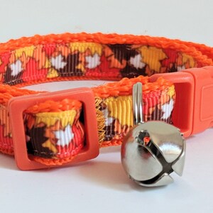 Autumn Cat Collar - Fall Kitten Collar With Colorful Leaves - Red ...