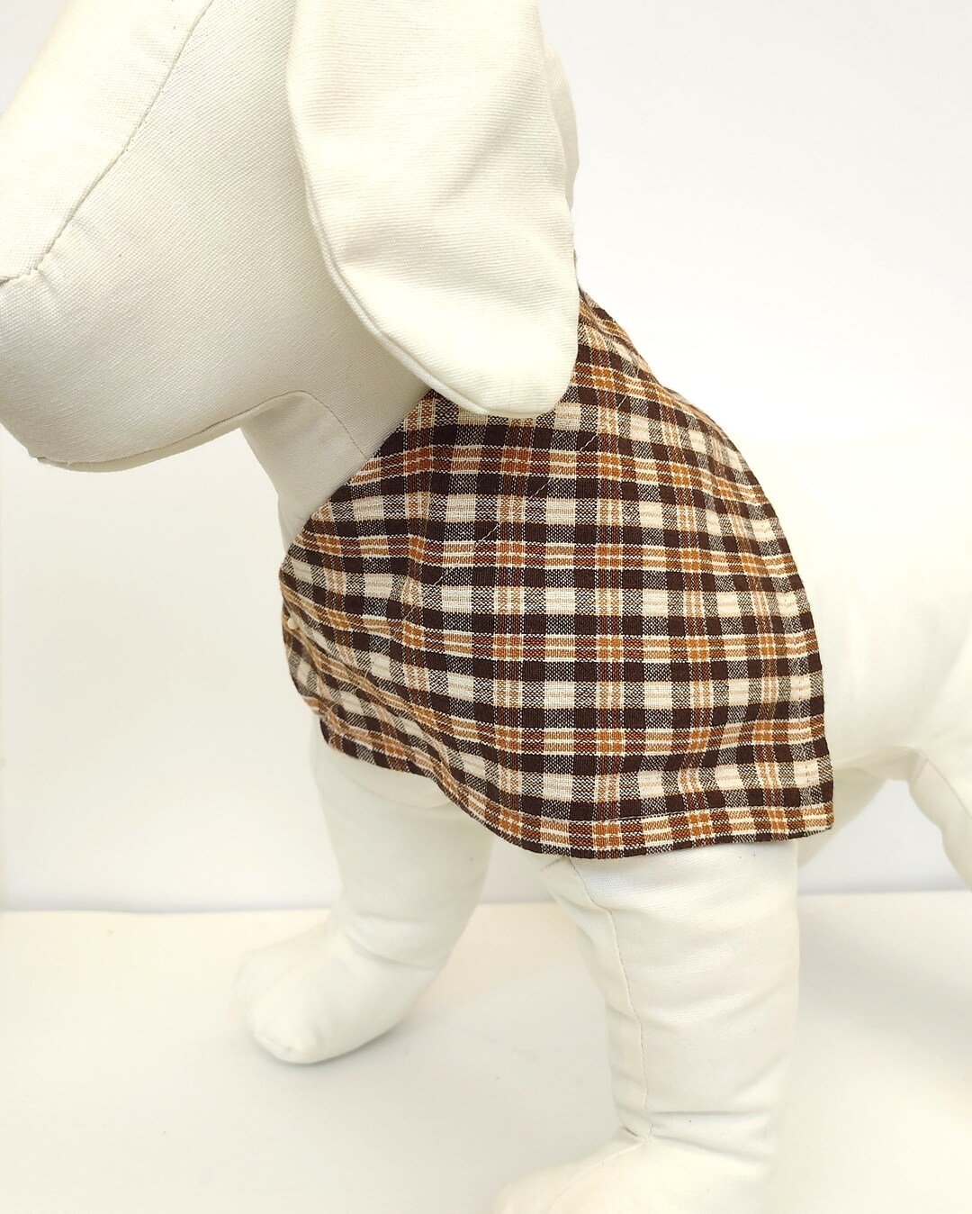 Brown Plaid Dog or Cat Over the Collar Bandana - Plaid Dog or Cat Neck ...