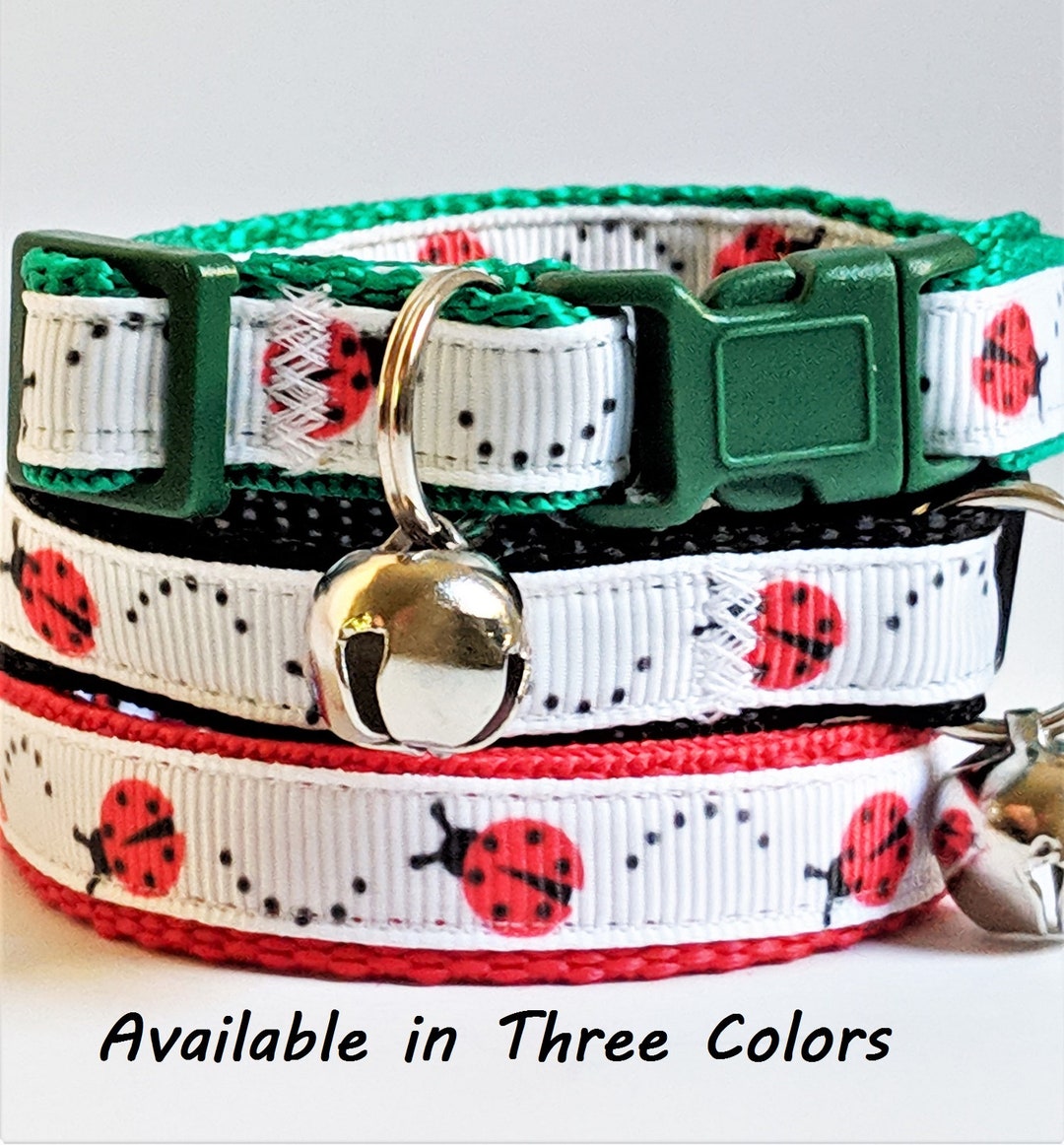 Ladybug Cat or Kitten Collar - Cat Collar With Ladybugs - Girl Cat ...