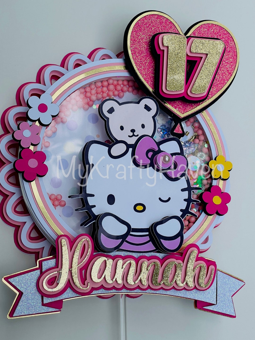 Hello Kitty Cake Topper With Light Shaker/birthday Party/cake/party ...
