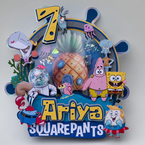 Spongebob Cake Topper - Etsy