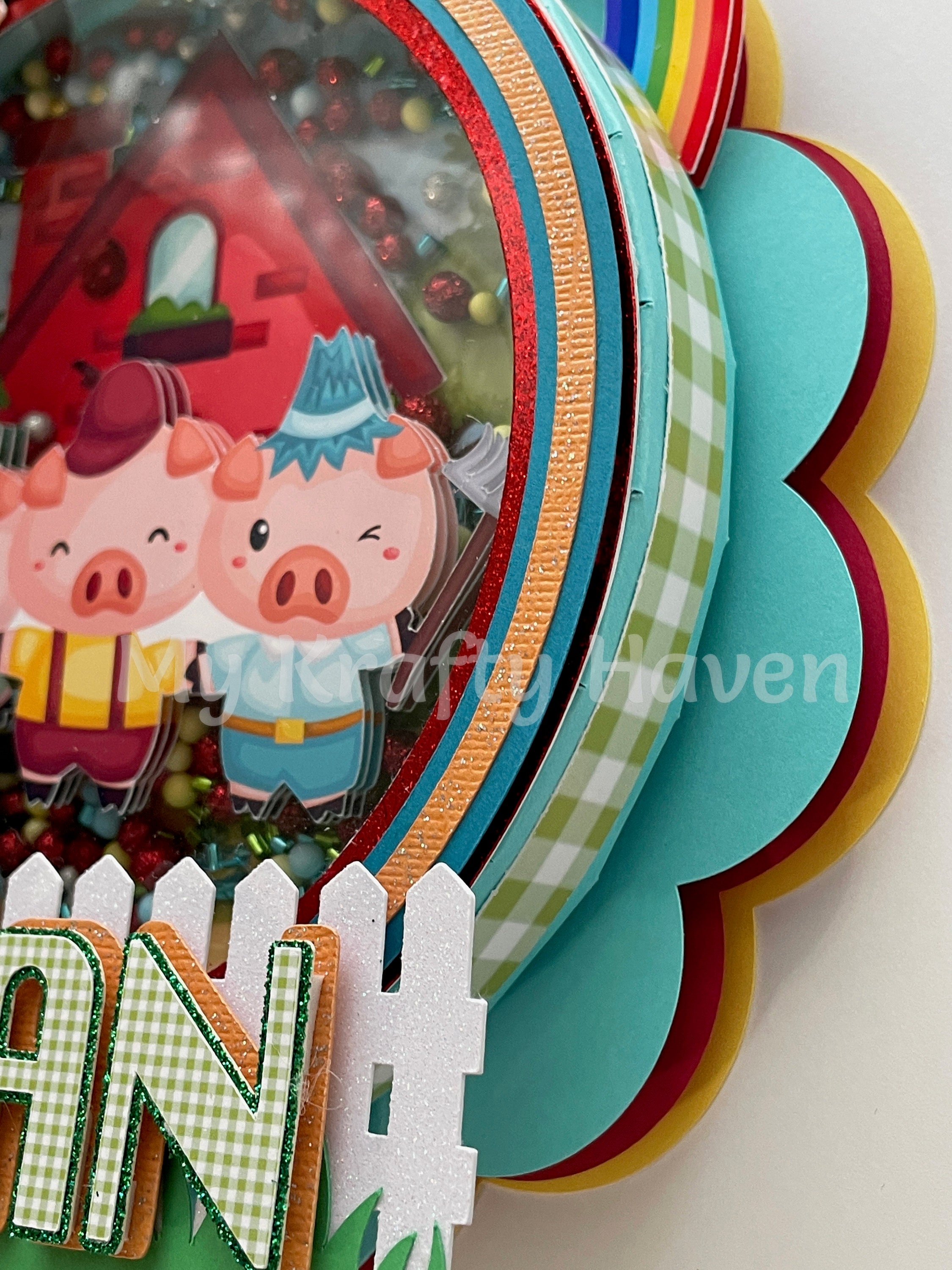 3 Little Pigs Cake Topper With Light and Shaker/birthday - Etsy Denmark