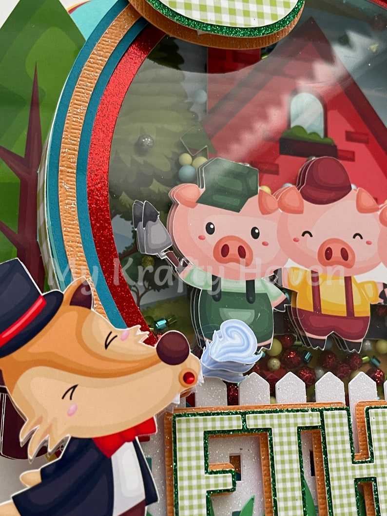3 Little Pigs Cake Topper With Light and Shaker/birthday Party/cake ...