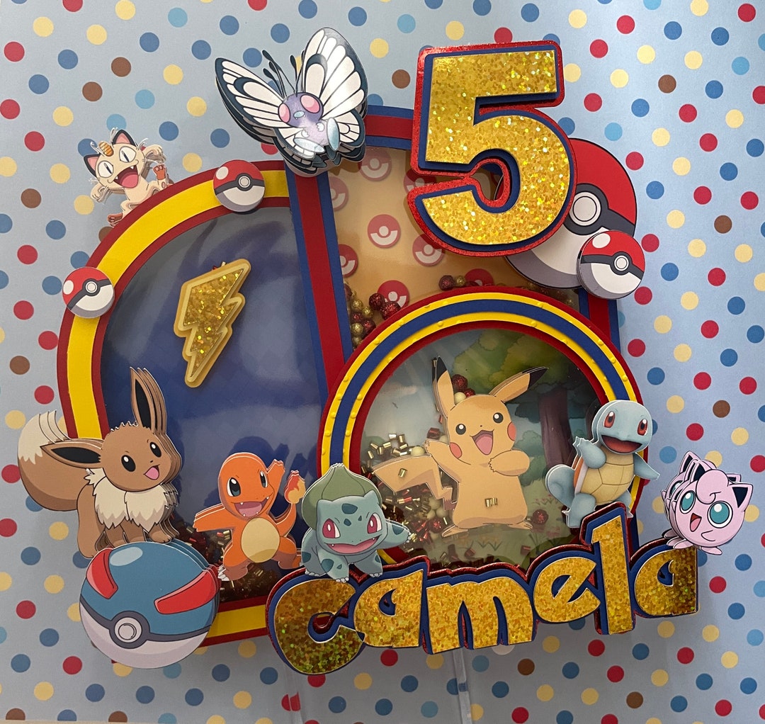 Pokémon Inspired Light up Cake Topper/shaker Cake Toper/ Pikachu ...