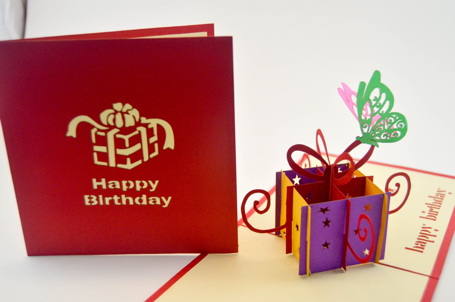 Birthday Card Butterfly Happy Birthday Card Pop Up Card Etsy