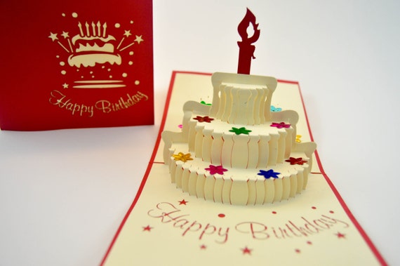 Birthday Card Happy Birthday Card Pop Up Card Greeting Etsy
