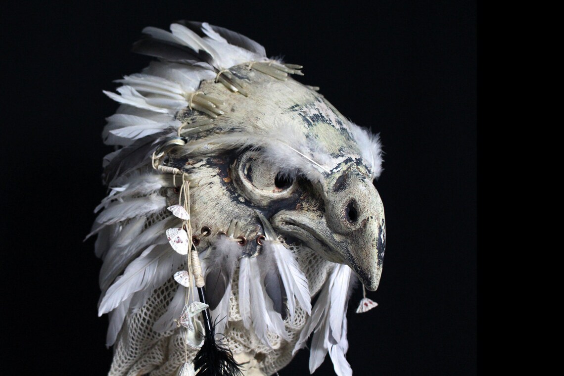 Falcon Bird Mask White Full head Paper Mask | Etsy