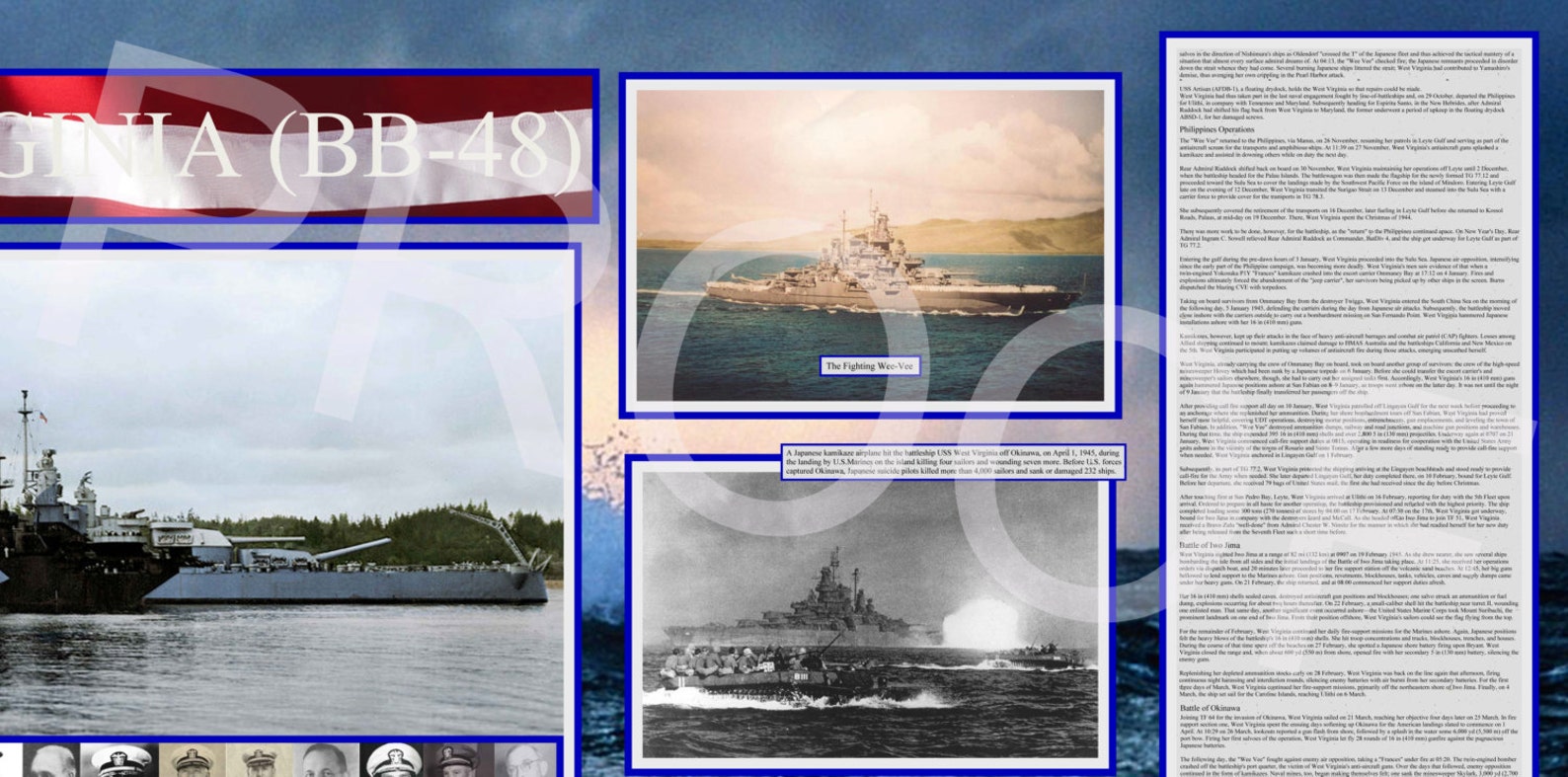 Battleship USS West Virginia Historic Print 24 x | Etsy