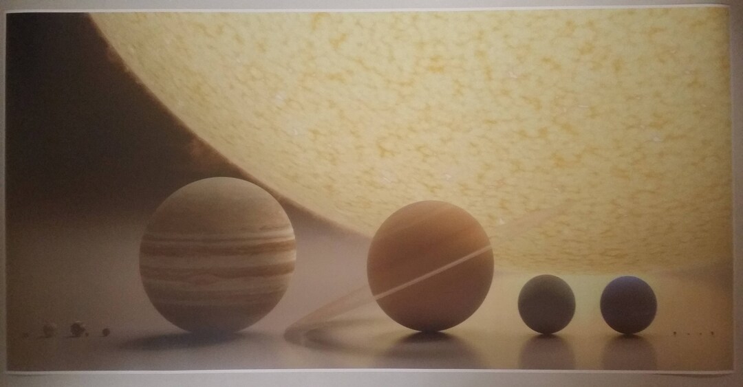 Solar System Scale Art Poster Model Science Planets Earth Sun Moon ...