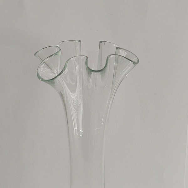 Ruffled Glass Vase - Etsy