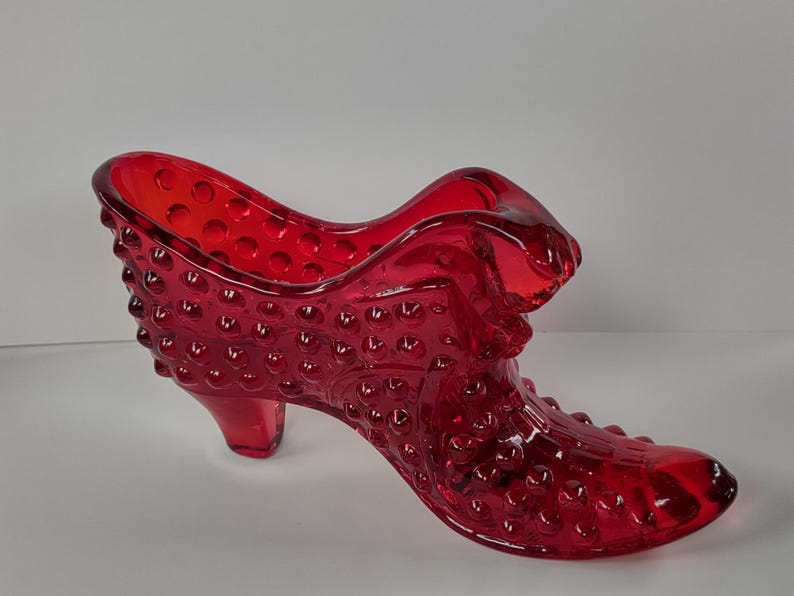 Vintage Hobnail Ruby Red Slipper - Etsy