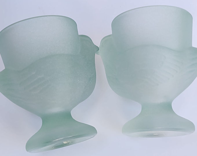 Vintage Frosted Mint Green Glass - Etsy