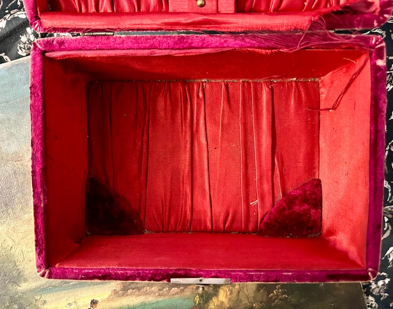 Antique French Velvet Jewelry Box With Joan of Arc - Etsy