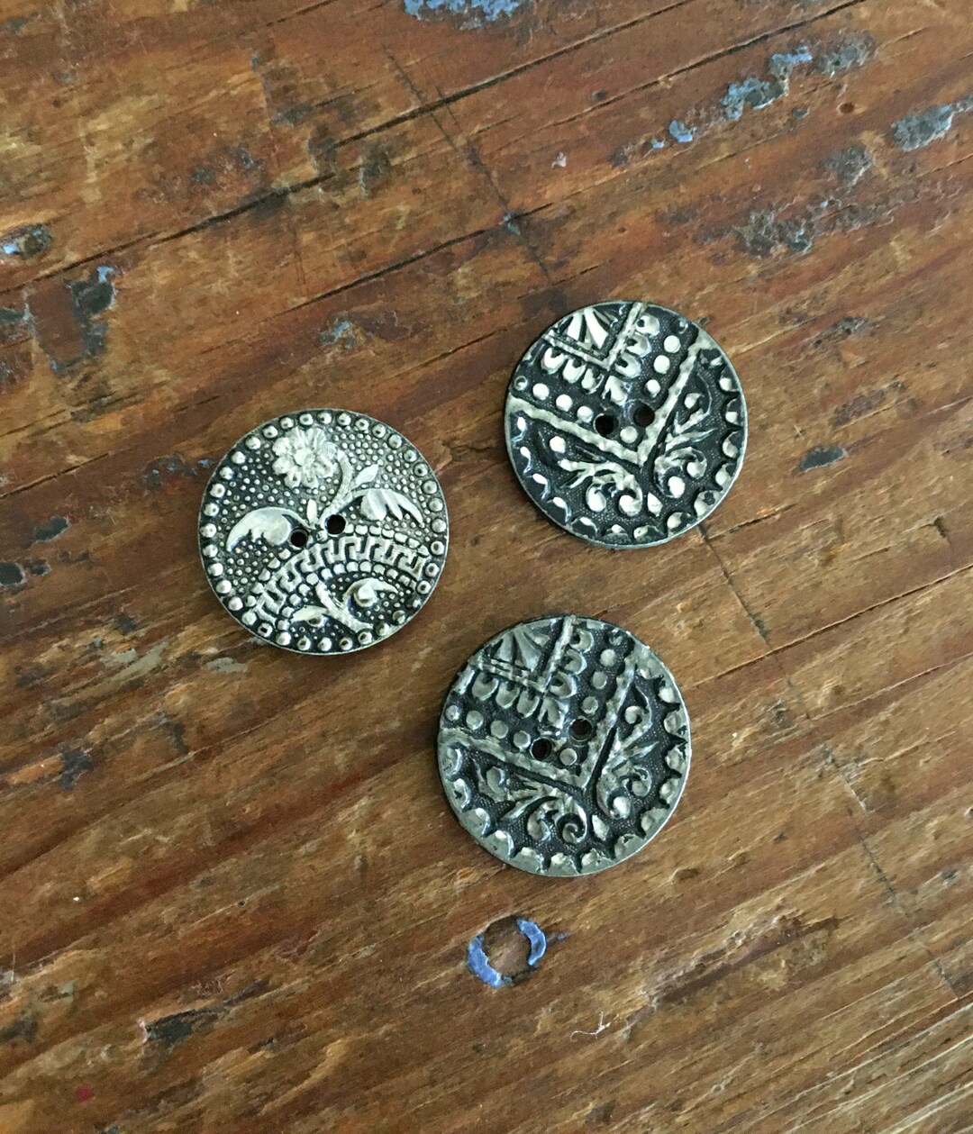 Victorian Buttons Cut Steel Antique Buttons Vintage Decorative Steel ...