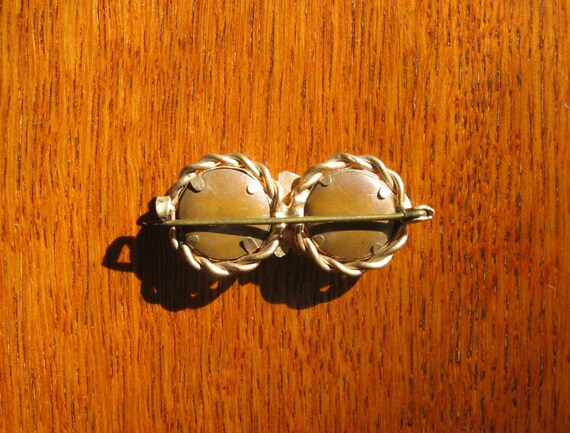 Victorian Photo Brooch of Girl and Boy with Blue Enam… - Gem