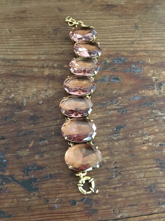 Rose Crystal Bracelet ~ Vintage Crystal Bracelet ~ An… - Gem