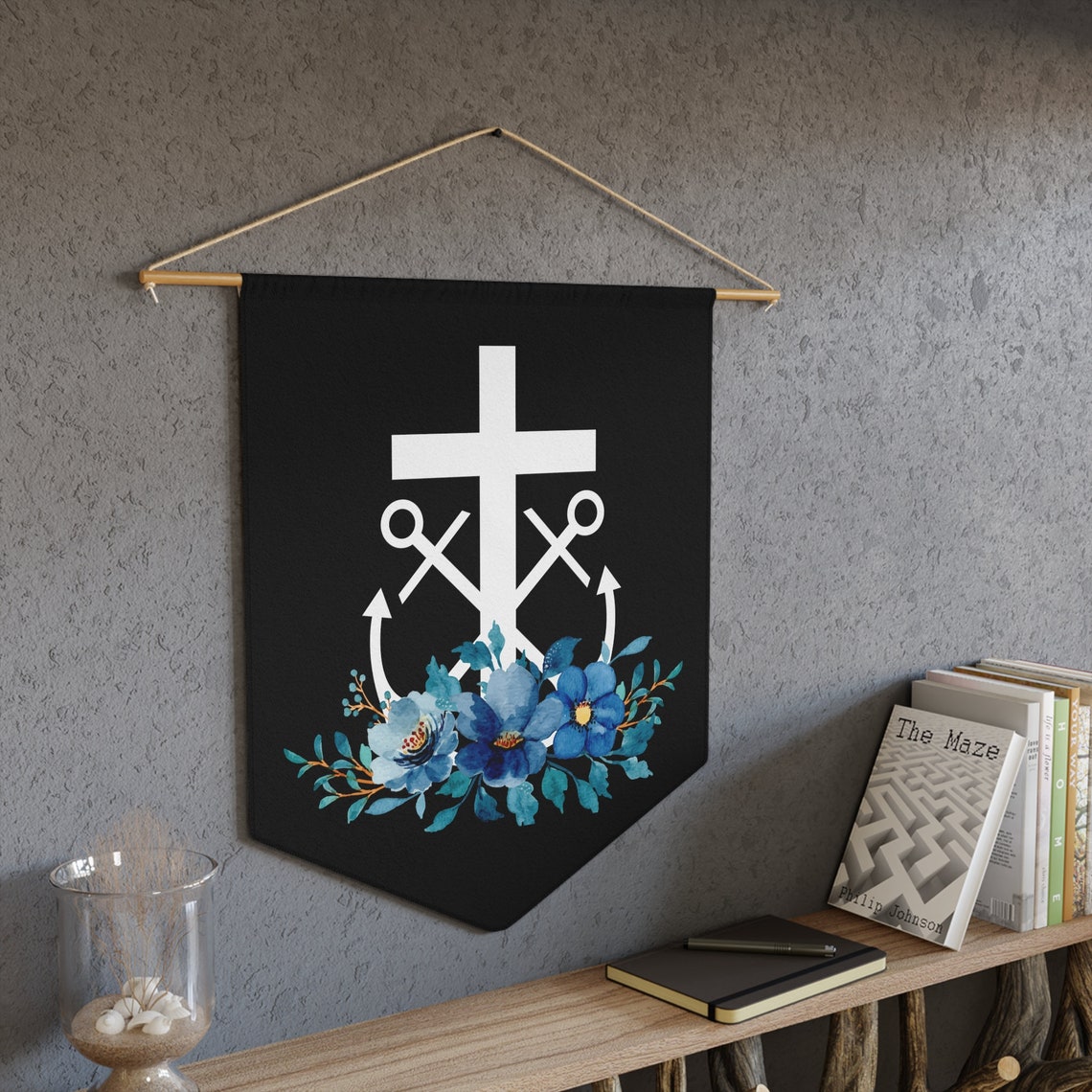 Cross and Anchors Banner, Ave Crux Spes Unica Pennant, Congregation of ...