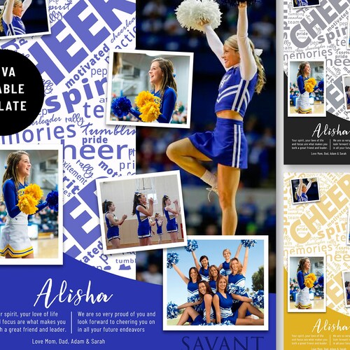 Full Page CHEER Yearbook or Sports Program Ad Template - Etsy