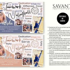 Volleyball Yearbook Ad Template, Half Page Word Art Design, Sports ...